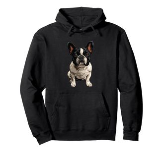Whyitsme Design Schwarz-wei&szlig;e Piebald-Illustration Franz&ouml;sische Bulldogge Pullover Hoodie