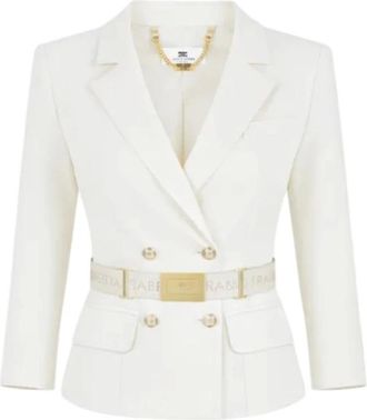 Elisabetta Franchi Femme, Vestes, Blanc, Taille: 40 FR Gi22461E2 Blazer