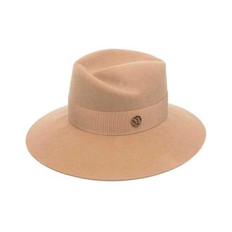 Maison Michel Kamelbrauner Wollfilzbandhut - - Accessories - Damen - Beige - M