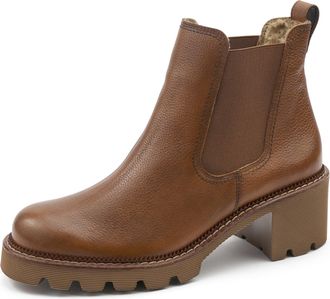 Paul Green Damen Chelsea-Boots mit Warmfutter, Frauen Chelsea Boots,Warm gefüttert,uebergangsstiefel,Schlupfstiefel,Mittelbraun (Cognac),40.5 EU / 7 UK