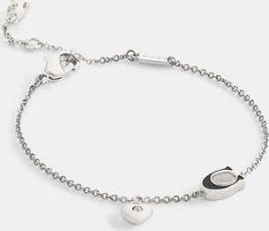 Coach Gerades Armband Mit Signature-Herzanh&auml;nger Aus Emaille
