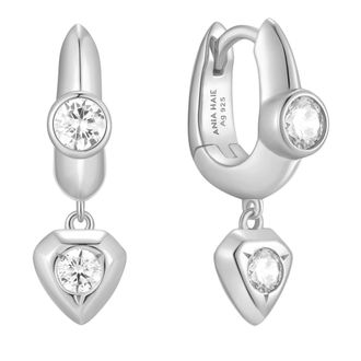 Ania Haie Ohrringe - 925er Sterlingsilber Shield Drop Huggies - Gr. unisize - in Silber - f&uuml;r Damen
