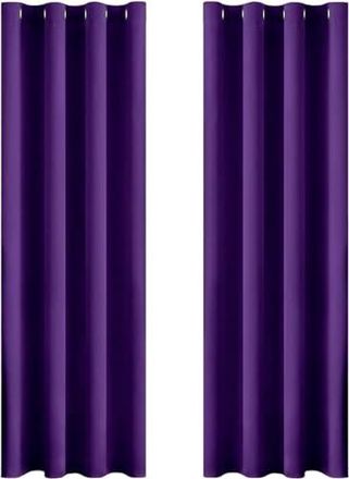 Miulee 2 Rideaux de Fen&ecirc;tre Occultants Doux &agrave; Oeillets Bloqu&eacute; Lumi&egrave;re Thermique Decoration pour Chambre Salon Toilettes Bureau 140x260CM Violet Fonc&eacute;