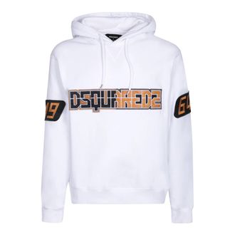 Dsquared2 Schwarzer Kapuzenpullover Aw23 - - Sweatshirts & Hoodies - Herren - Wei&szlig; - S