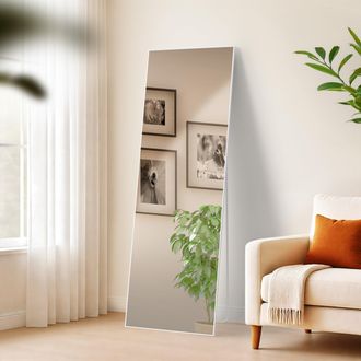 Clp Spiegel gro&szlig; Benicia, Standspiegel und Wandspiegel in einem, Ganzk&ouml;rperspiegel Metallrahmen in Mehreren Gr&ouml;&szlig;en und Farben, Farbe:wei&szlig; matt, Gr&ouml;&szlig;e:150x
