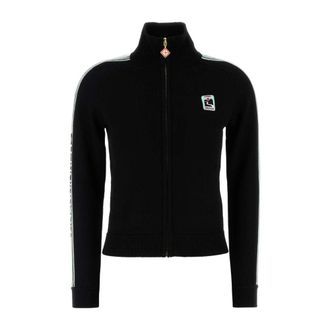 Casablanca Merino Woll Sportjacke - - Knitwear - Damen - Schwarzk - XS