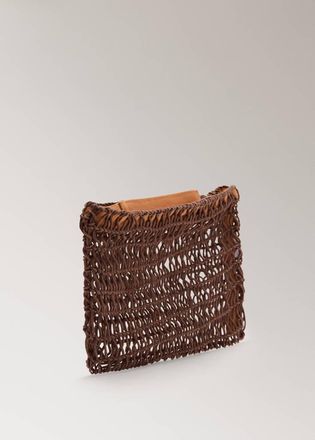 Mango Trousse de toilette r&eacute;sille coton marron - Femme - Taille unique - MANGO