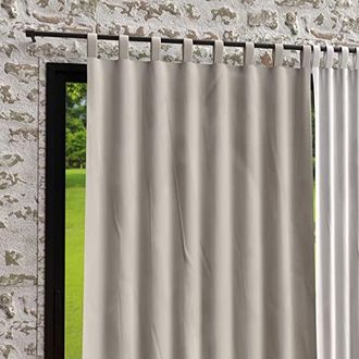 Soleil d'Ocre Bohème Rideaux Pattes, Microfibre lavé, Lin, 140x250 cm