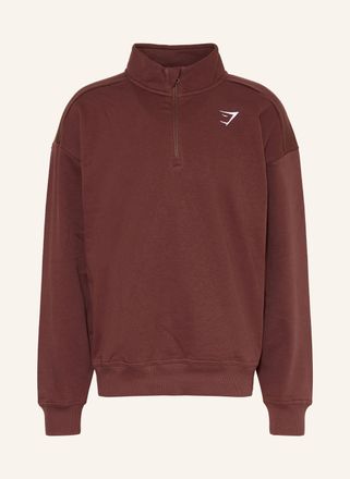 Gymshark Gymshark Sweat-Troyer Crest braun