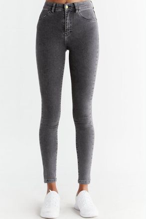 Evermind Damen vegan Jeans Skinny Fit Iron Gray