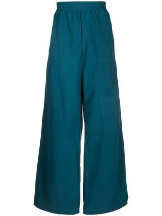 Off-white pantalon ample &agrave; taille &eacute;lastique - Bleu
