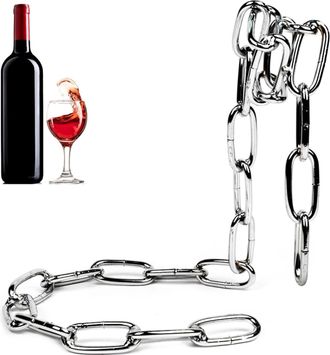 Generic Weinregal - Schwimmende Eisen Gliederkette Weinflasche St&auml;nder - Kreativer Weinflaschenhalter f&uuml;r Weinlagerung, Eisenkette Design Tischwein
