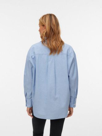 Vero Moda Langarmbluse VMNORMA LS CHAMBRAY SHIRT Baumwolle, loose fit