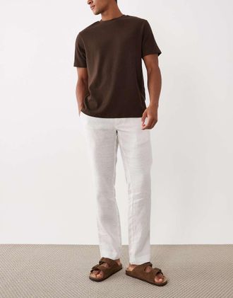 Mango Pantalon en lin - Cr&egrave;me-Neutral