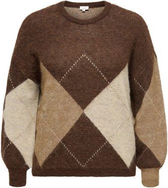 Only Carmakoma Strickpullover CARNOEME JQ LS O-NECK KNT NOOS Materialmix, regular fit