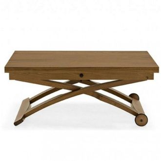 Inside75 Table basse relevable extensible italienne mascotte noyer 105 x 70/140 cm