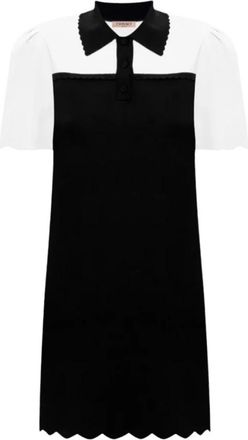 Twinset Polo aus zweifarbigem Strick - - Dresses - Damen - Mehrfarbig - M