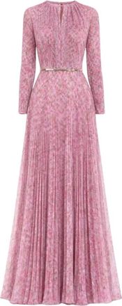 Max Mara Femme, Robes, Rose, Taille: 34 FR Longue Robe Pliss&eacute;e en Georgette