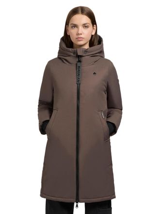Khujo Damen Wintermantel Parka Warmer Kurzmantel lang mit gro&szlig;er Kapuze Yaak3-YM Stone Taupe Gr. XL