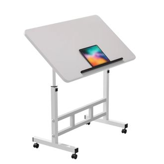 Generic Beistelltisch for Sofa Und Fernseher, Klappbar Mit Antirutschstreifen Und Schwenkrollen, HöHenverstellbar, Leicht Zu Verstauen for Schlafzimmer Und Ar