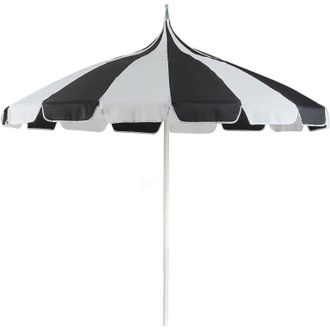 Beliani Parasol de Jardin 245 cm en Aluminium Tissu Polyester Blanc et Noir Minoa