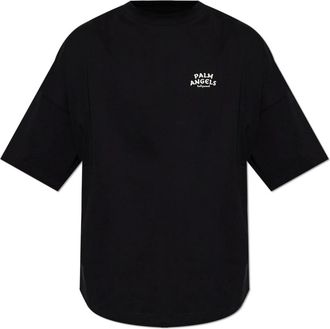 Palm Angels Logo T-Shirt - - Tops - Herren - Schwarzk - L