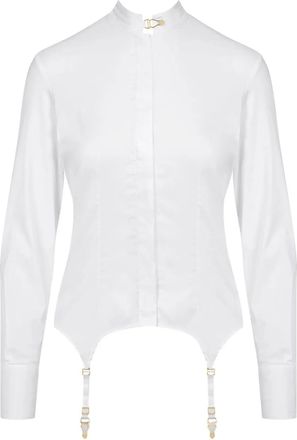 Maison Close Poloshirt mit Schnürung - Weiß