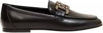 Tod's Black Leather Moccasin With Rhinestone Buckle - Gr. 37,5 (EU) - in Schwarz