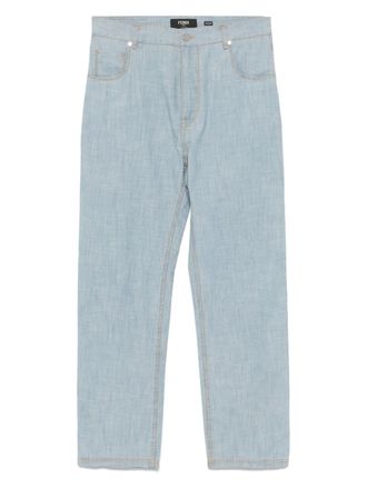Fendi jean en coton m&eacute;lang&eacute; - Bleu