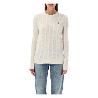Ralph Lauren Femme, Pulls, Gris, Taille: 42 FR Pull en Tricot Côtelé en Laine et Cachemire
