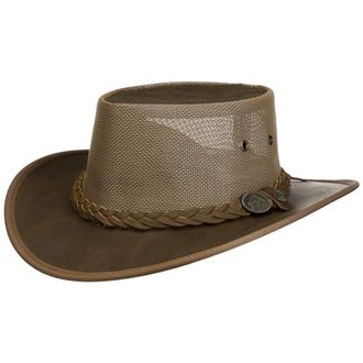 Scippis Scippis Chapeau en Cuir Brandon Mesh Crown chapeau de cowboy (L (58-59 cm) - marron)