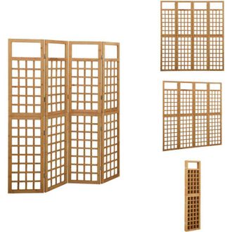 vidaXL Spalier/Paravent 4-teilig Massivholz Tanne 161x180 cm - Raumteiler - Holz-Raumteiler - Paravent - Spalier - Rankgitter