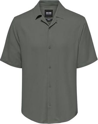 Only & Sons Onsdash Life Reg Visc Res SS Shirt Noos Chemise à Manches Courtes, Castor Gray, XXL Hommes