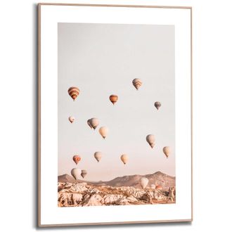 Reinders Gerahmtes Bild, Hei&szlig;luftballon, Wohnzimmer, Bilder, Wanddeko, Room Decor, MDF, Beige, 70 x 50