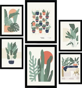 Nacnic Set mit 6 minimalistischen Postern in Pastellfarben. Wüstenpflanzen. Drucke von Landschaften und Natur für Innenarchitektur und Dekoration. A3 & A4 oh