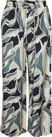 Vero Moda Damen Vmbeline Bea W Straight Pants WVN Ga Stoffhose, Black/AOP:Bea, M