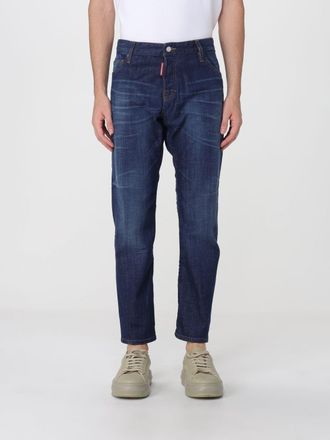 Dsquared2 Jean droit regular fit en denim stretch bleu marine