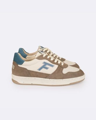 Faguo Baskets &eacute;crues & beige fonc&eacute; cuir