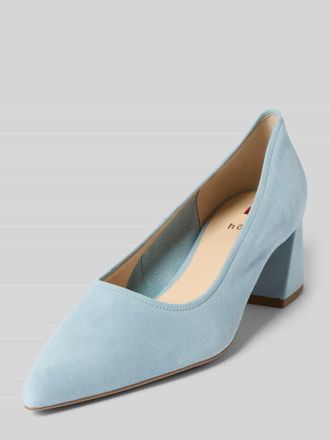 H&ouml;gl Pumps aus Leder mit Blockabsatz