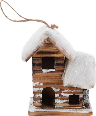 OSALADI LED Weihnachtshaus 10 X 10cm Miniatur Dorfhaus mit Schneebedecktem Dach Warmwei&szlig;e LED Beleuchtung Rustikale Winterwunderland Dekoration f&uuml;r Tisch und 