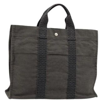 Herm&egrave;s Pre-owned Vintage Canvas Tote - Femme - Pre-owned - Gris - Taille: ONE Size