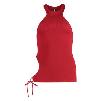 ADĀMO Andrea Adamo Femme, Tops, Rouge, Taille: 42/44 FR D&eacute;bardeur c&ocirc;tel&eacute;