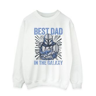 Star Wars Mandalorian Best Dad Galaxy Sweatshirt f&uuml;r Herren (Wei&szlig;)
