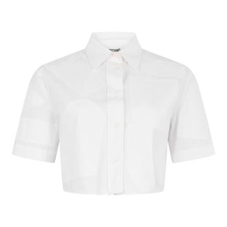 Moschino Crop Shirt - - Blouses & Shirts - Damen - Wei&szlig; - S