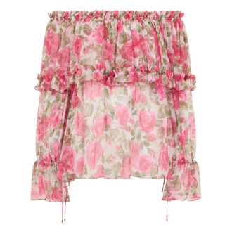 Chlo&eacute; Seidenbluse mit Blumenmuster - - Blouses & Shirts - Damen - Rosa - M