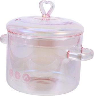 Garneck Glas-suppentopf Mit Deckel Für Instantnudeln Eintopfsuppentopf Kochtopf Für Hause Verschleißfester Suppentopf Tragbarer Suppentopf Mit Zwei Griffen Ru