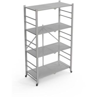 Dmora Regal Soprana, Rollen, 4 B&ouml;den, Tragkraft 40 kg, 71x38x121h cm, Grau