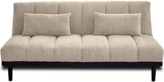 Best Mobilier BestMobilier - Canap&eacute; Convertible Samarra en Velours C&ocirc;tel&eacute; - Canap&eacute; Lit - Sofa Beige 2 Places - Salon