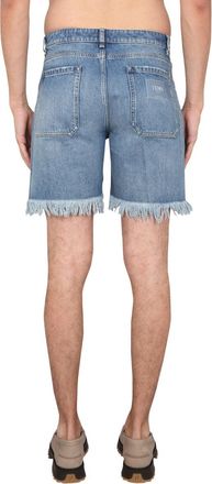 Fendi Denim Cotton Bermuda Shorts - Blue