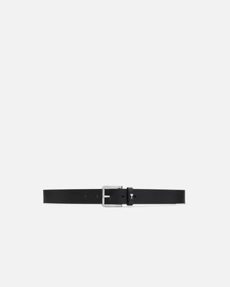 Ami Ami Paris - Ceinture Paris Paris Noire en Cuir De Vachette Argent - Taille : 105 - Unisex